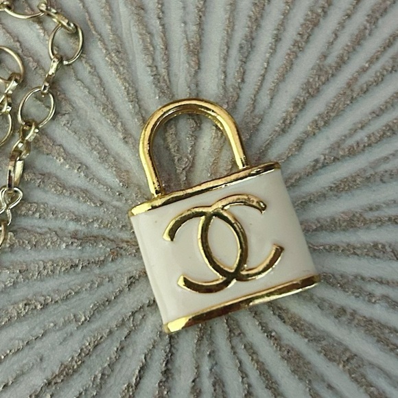 CHANEL | Jewelry | Chanel Zipper Pull Lock Gold White I Added A Chain ...